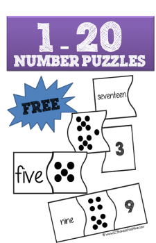 FREE 1-20 Number Puzzles