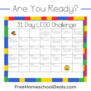 Free Printable 31-Day LEGO Challenge (instant download!)