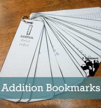 FREE Addition Bookmarks Set