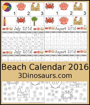 FREE Beach Themed Calendar for 2016