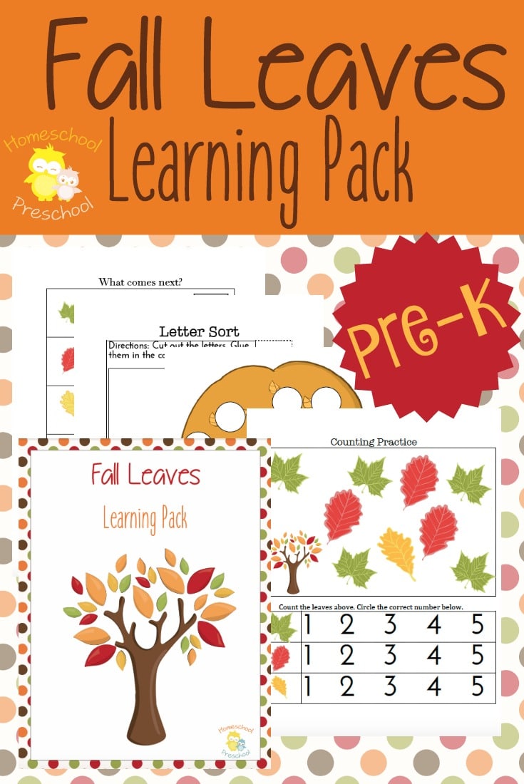 FREE Fall Leaves Preschool Pack