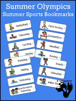 FREE Summer Olympics Bookmarks