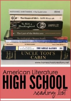 FREE American Literature Reading List for High School