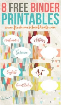 8 FREE SUBJECT BINDER PRINTABLES