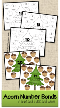 FREE Acorn Number Bonds Math