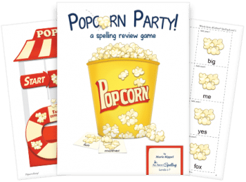 Free Popcorn Party Spelling Game Printables