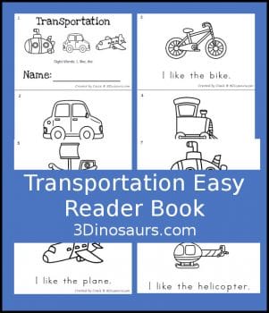 Free Transportation Easy Reader Book