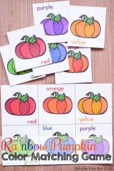 FREE Pumpkin Color Matching Printable