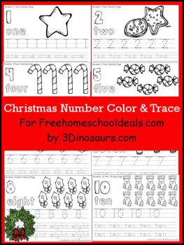 FREE CHRISTMAS NUMBER COLOR AND TRACE PACK (Instant Download)