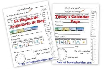 FREE Daily Calendar in English and Spanish