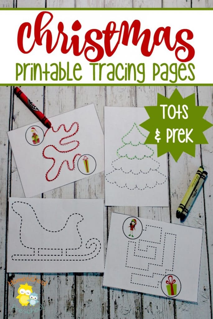 Free Preschool Christmas Tracing Pages