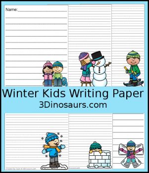 Free Kids Winter Activities Writing Paper