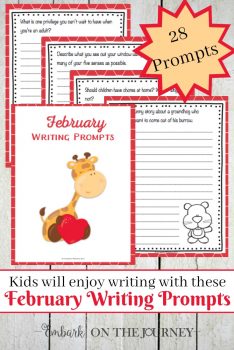 Free February Writing Prompts Printables