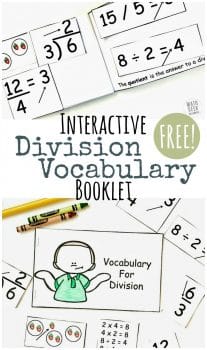 Free Division Vocabulary Booklet