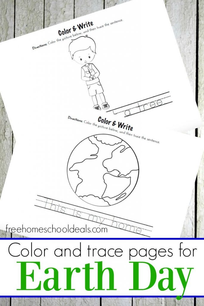 FREE EARTH DAY COLOR AND TRACE PRESCHOOL PACK (Instant Download)