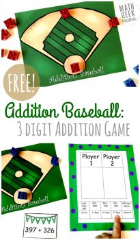 Free Addition Baseball Game | Free Homeschool Deals