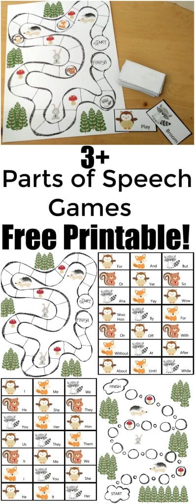 Free Parts of Speech Games
