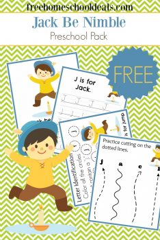 FREE JACK BE NIMBLE PRESCHOOL LEARNING PACK (Instant Download)