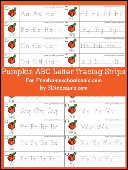FREE PUMPKIN ABC TRACING STRIPS (In