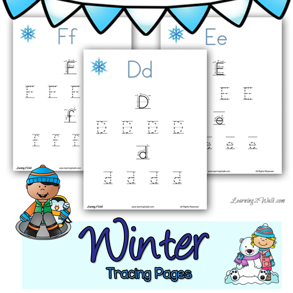 Free Winter Letter Tracing Pages