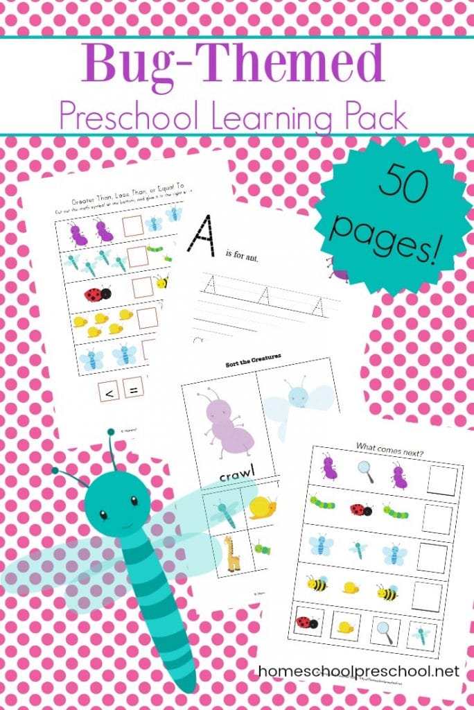 Free Bug Preschool Learning Pack (50 Pages!)