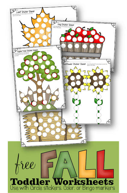 FREE FALL TODDLER WORKSHEETS (Instant Download)