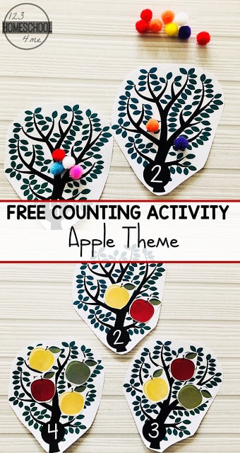 FREE Preschooler Apple Tree Counting Activity | Free Homeschool Deals