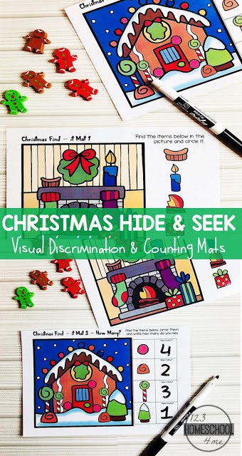 FREE Christmas Hide & Seek Mats | Free Homeschool Deals
