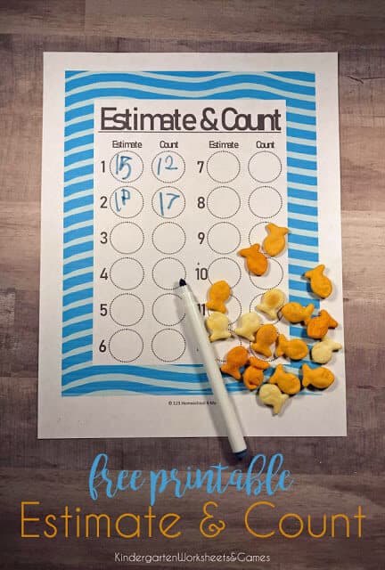 FREE Printable Estimate & Count Sheet | Free Homeschool Deals