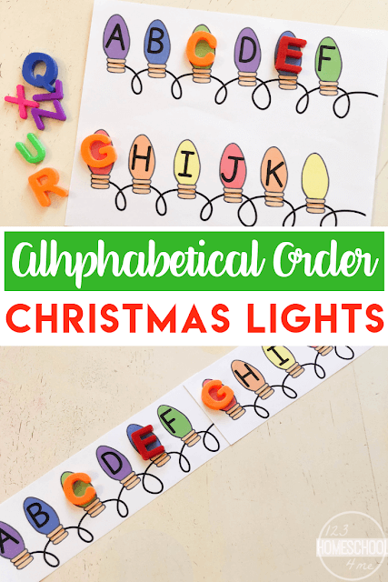 FREE Alphabetical Order Christmas Lights Printable | Free Homeschool ...