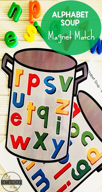 FREE Alphabet Soup Magnet Matching Activity | Free Homeschool Deals