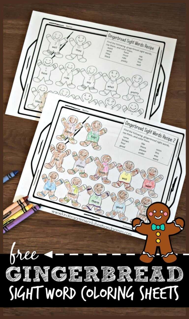 FREE Gingerbread Sight Words Coloring Sheets | Free Homeschool Deals