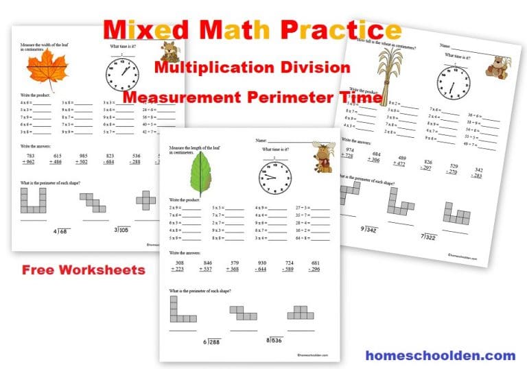 FREE Mixed Math Practice Worksheets | Free Homeschool Deals