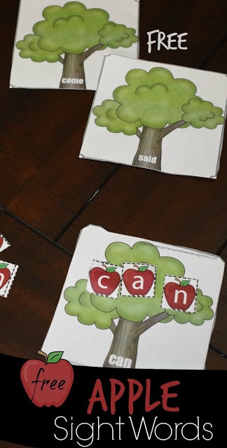 FREE Apple Tree Sight Words Activity | Free Homeschool Deals