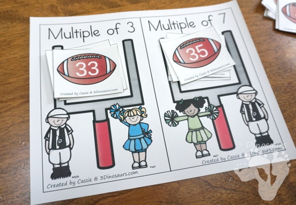 FREE Football Multiples of 3 & 7 Sorting Activity | Free Homeschool Deals