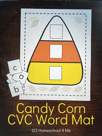 FREE Candy Corn CVC Word Mat + Alphabet Tiles | Free Homeschool Deals