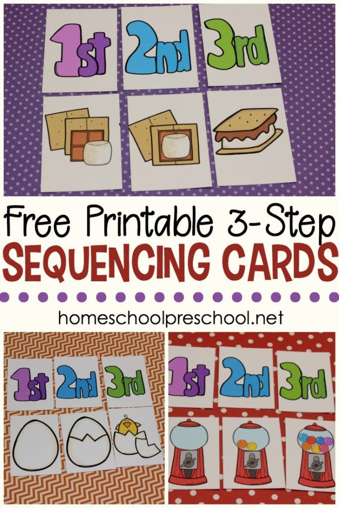 FREE 3 Step Sequencing Cards for Preschoolers | Free Homeschool Deals