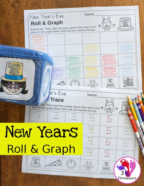 FREE New Year's Eve Roll & Graph | Free Homeschool Deals