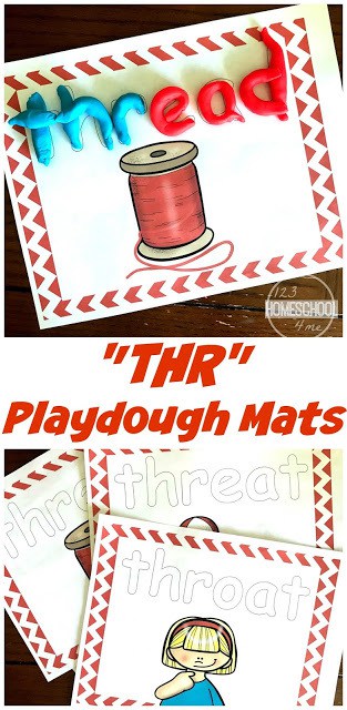 FREE "thr" Words Playdough Mats | Free Homeschool Deals