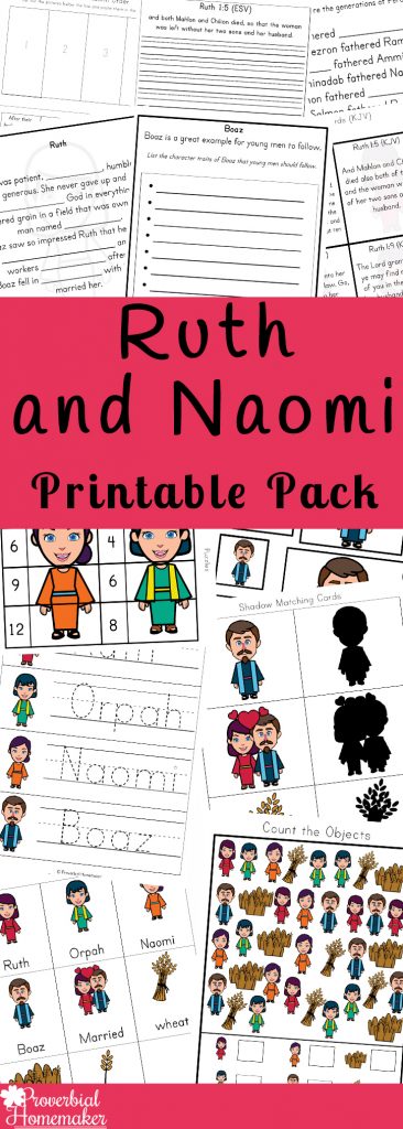 Ruth Printable Pack (FREE until 1/31/19!) | Free Homeschool Deals