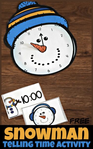 FREE Snowman Telling Time Activity | Free Homeschool Deals