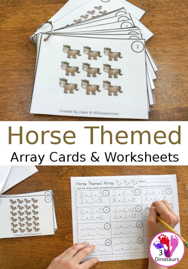 FREE Horse-Themed Array Cards with Matching Worksheets | Free ...