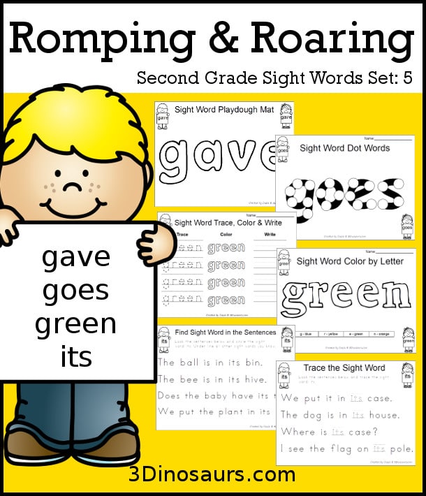 FREE Romping & Roaring 2nd Grade Sight Words Set 5 | Free Homeschool ...