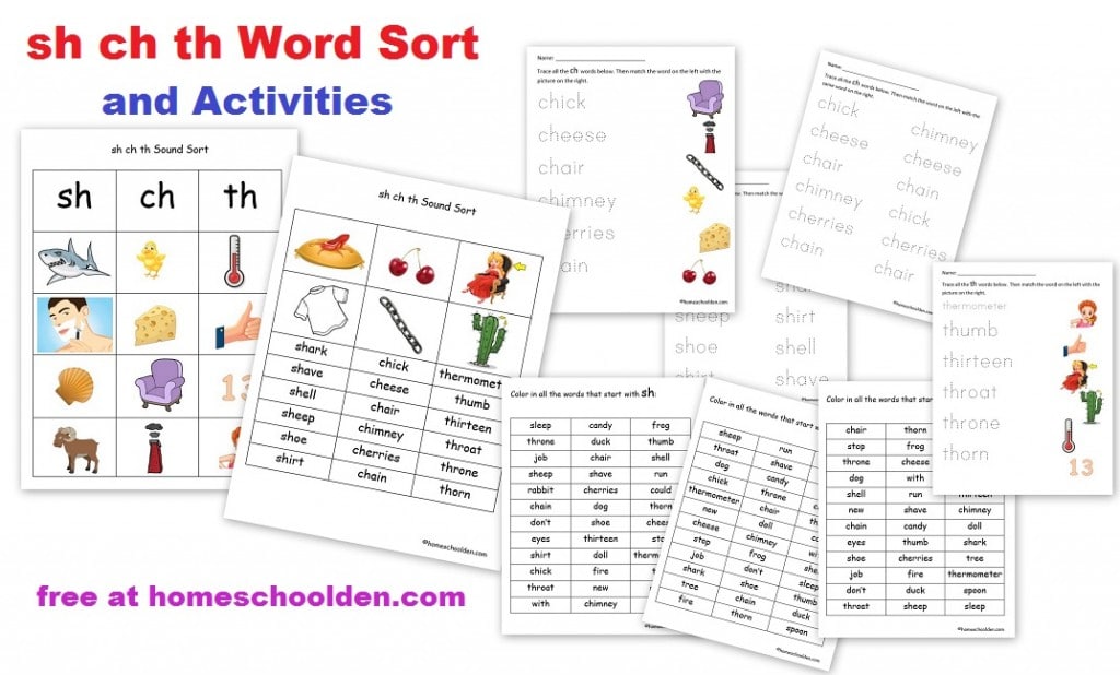 FREE Sh Ch Th Word Sort Activities | Free Homeschool Deals