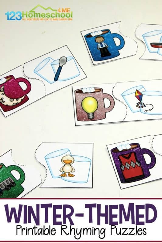 FREE Winter Rhyming Puzzles | Free Homeschool Deals