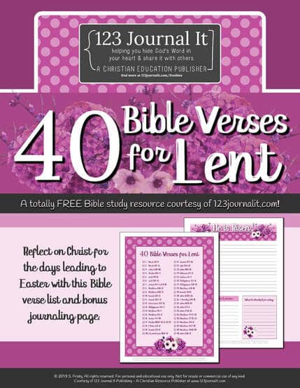 FREE 40 Bible Verses for Lent + Journaling Page! (subscriber freebie ...
