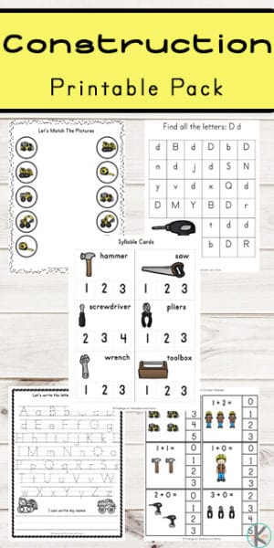 FREE Construction-Themed Printable Pack | Free Homeschool Deals