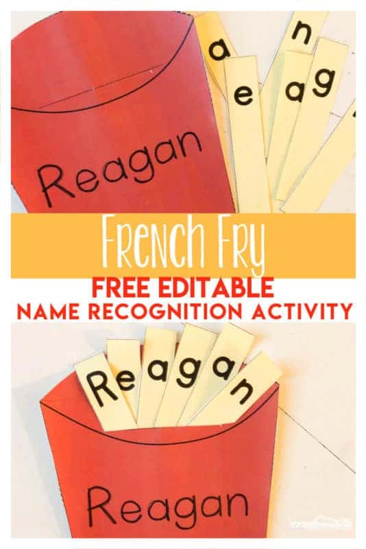 FREE French Fry Name Recognition Activity | Free Homeschool Deals