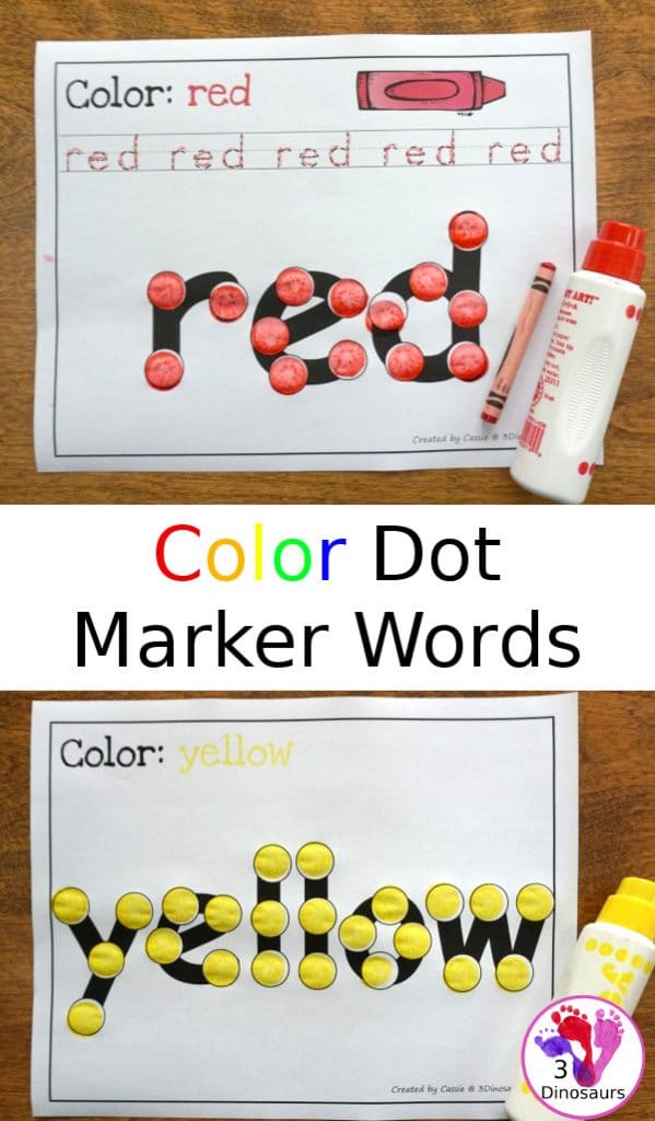 FREE Color Words Dot Marker Pages | Free Homeschool Deals