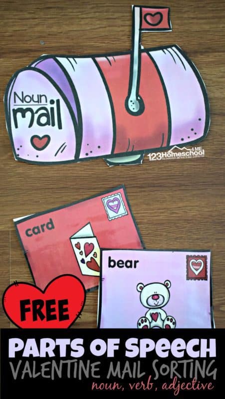 FREE Parts of Speech Valentine Mail Activity | Free Homeschool Deals